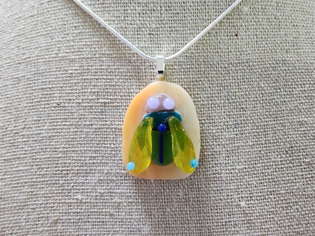 Fused Glass Bug Insect Pendant Necklace Bug #315 - Etsy