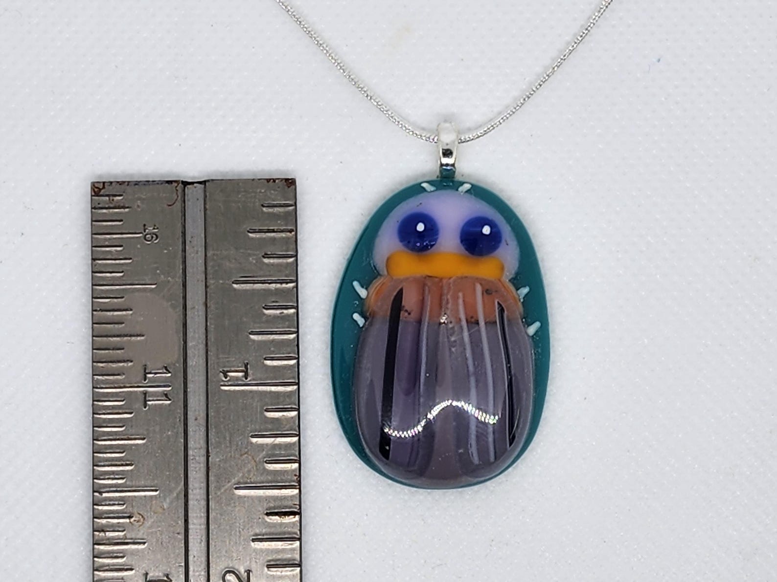 Fused Glass Blue and Purple Beetle Bug Insect Pendant Necklace Bug 23 ...