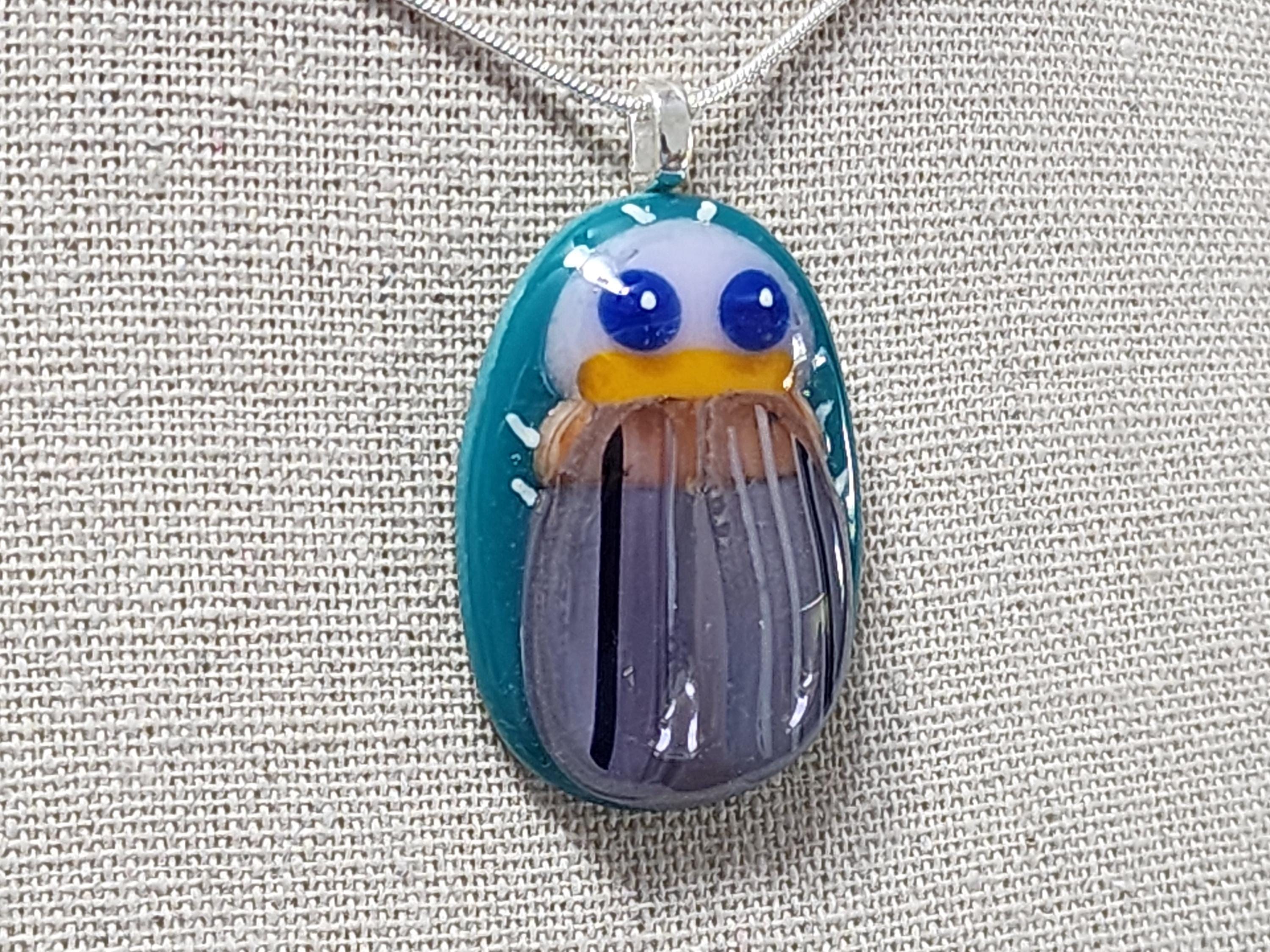 Fused Glass Blue and Purple Beetle Bug Insect Pendant Necklace Bug 23 ...