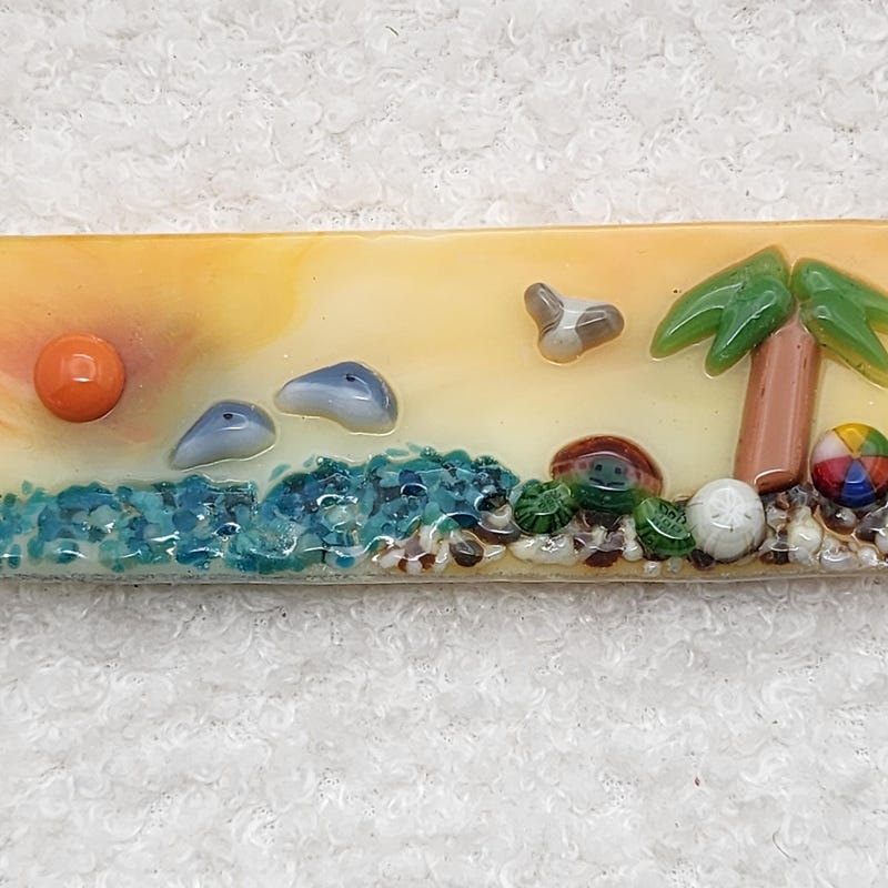 Fused Glass Beach Scene - Etsy