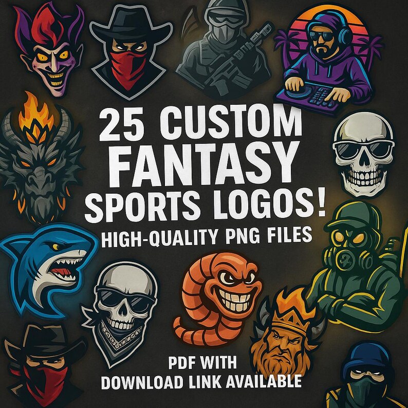 25 Fantasy Football Logos Bundle | High-resolution Sports Team Pngs ...