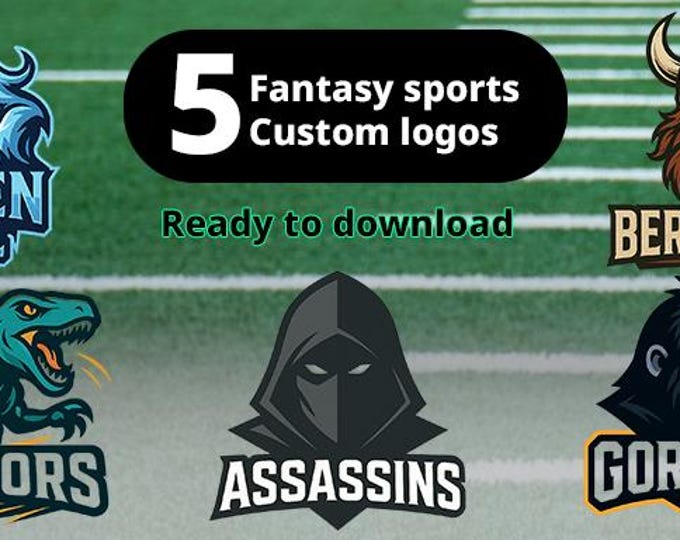 5 Fantasy Football Logos Bundle | High-resolution Sports Team Pngs ...