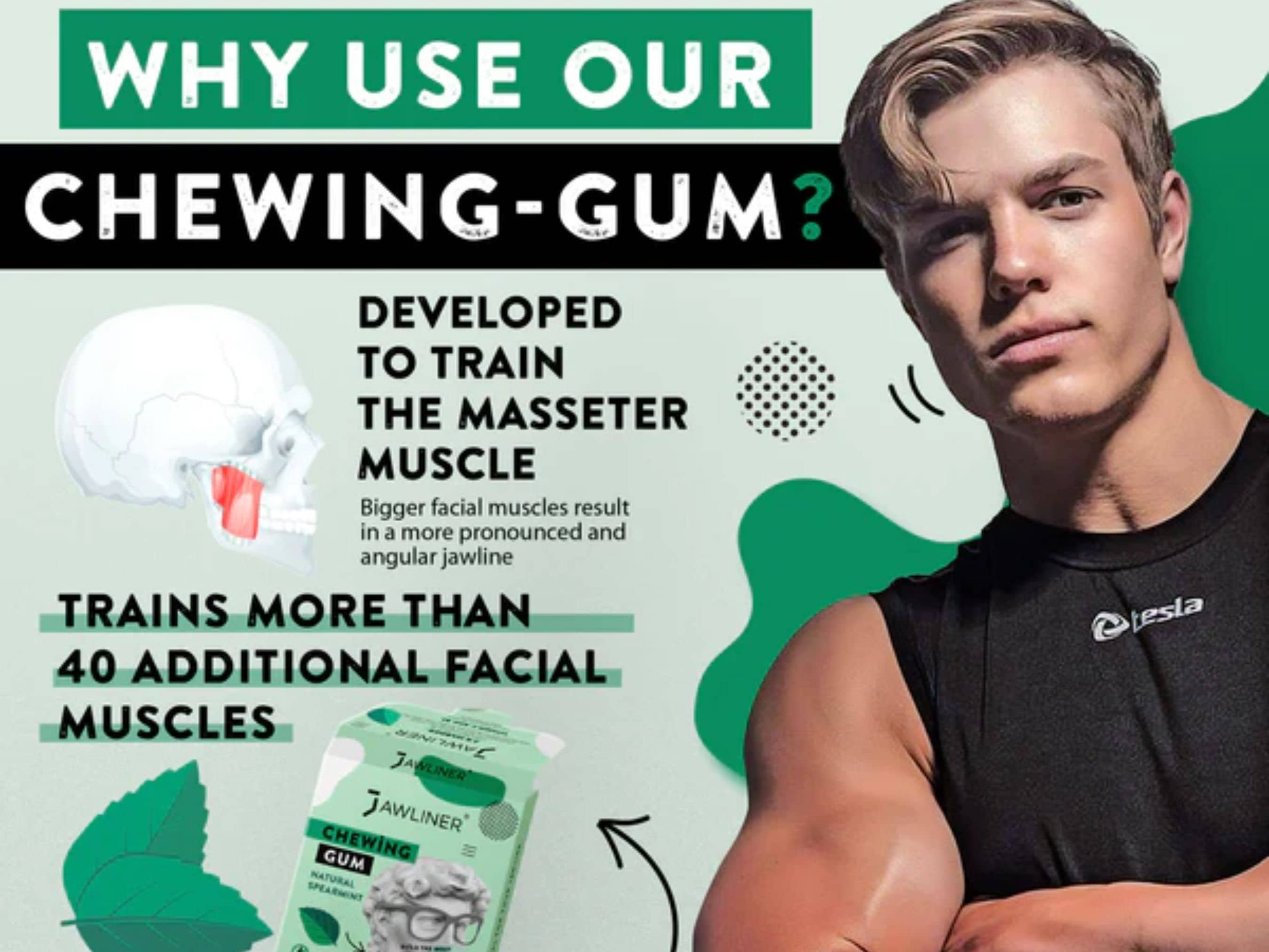 JAWLINER® Fitness Chewing Gum - Sugar Free Gum - Define Shape ...