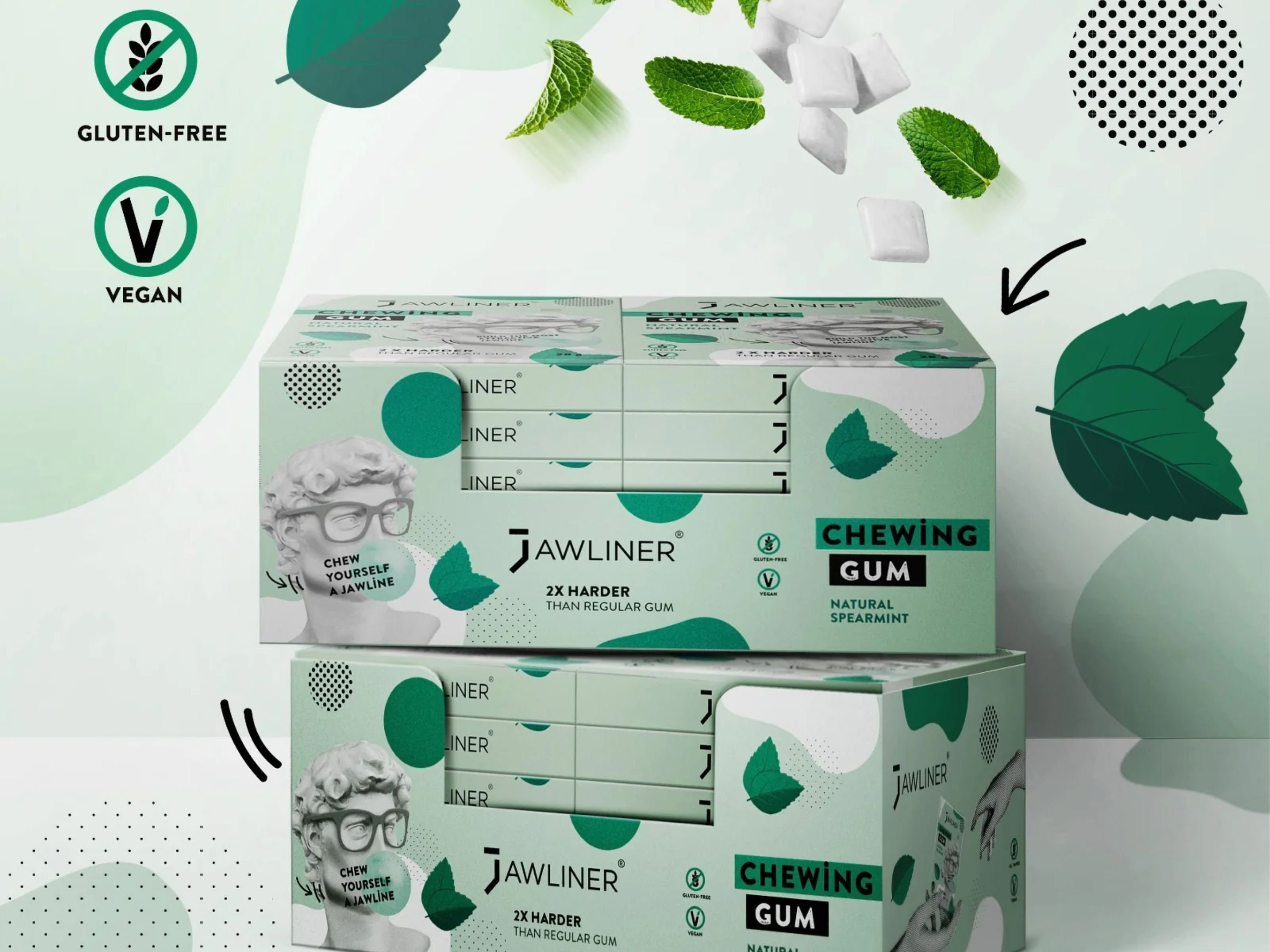 JAWLINER® Fitness Chewing Gum - Sugar Free Gum - Define Shape ...