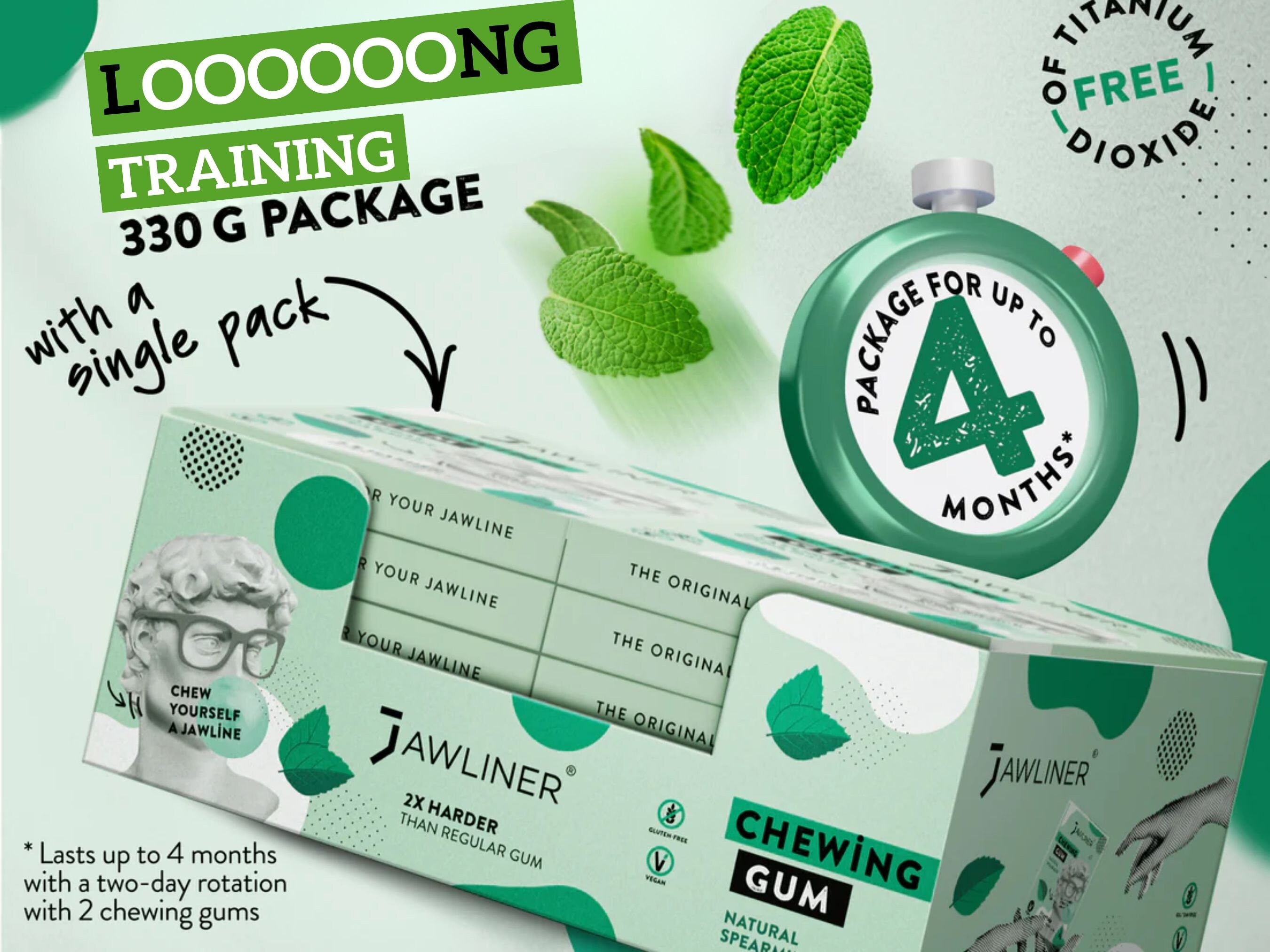JAWLINER® Fitness Chewing Gum - Sugar Free Gum - Define Shape ...