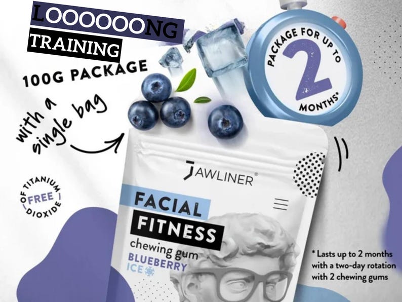 JAWLINER® Fitness Chewing Gum - Sugar Free Gum - 15 Times Harder Than ...