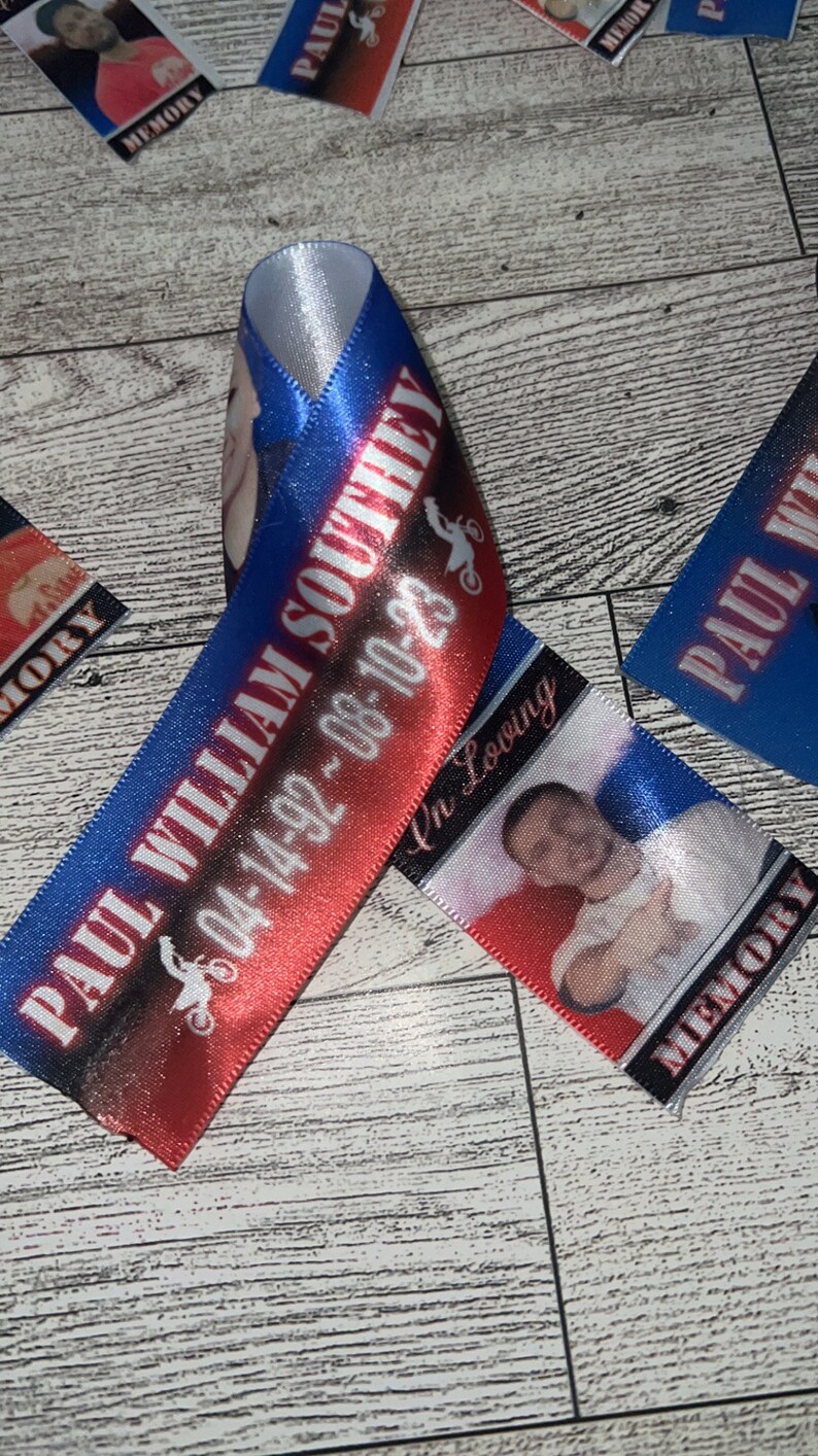 Memorial Ribbon Customized Pin for Loss Loved One Keepsake Personalized ...