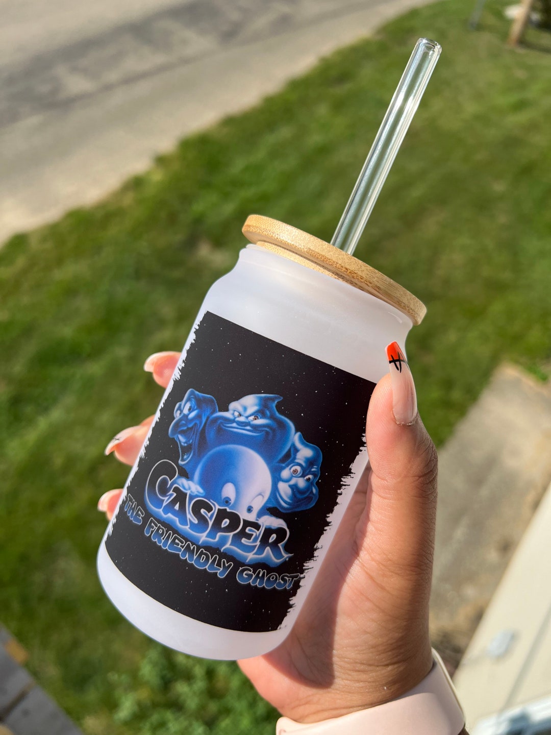 Casper Sublimation Glass Can | Casper Glass Can | Halloweentown ...