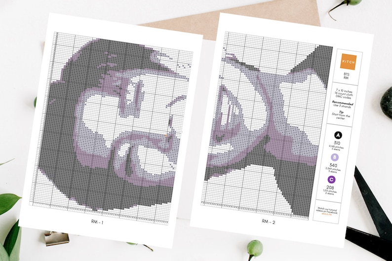 BTS Kim Namjoon Rm Cross Stitch Pattern, Kim Namjoon Rm Merch, BTS Army ...