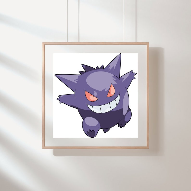 Gengar Cross Stitch Pattern, Gengar Gifts, Nerdy Cross Stitch, Gengar ...