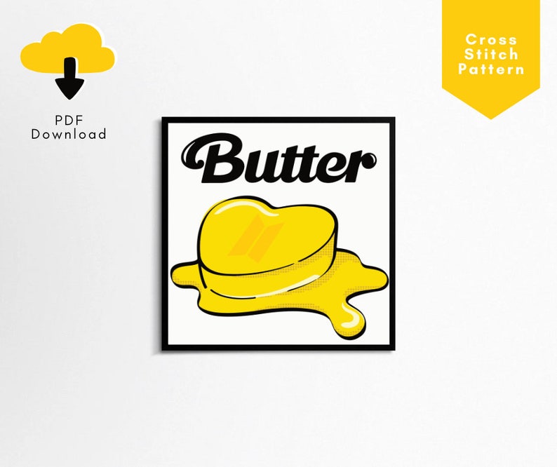 BTS Butter Logo Cross Stitch Pattern BTS Butter Album Merch - Etsy