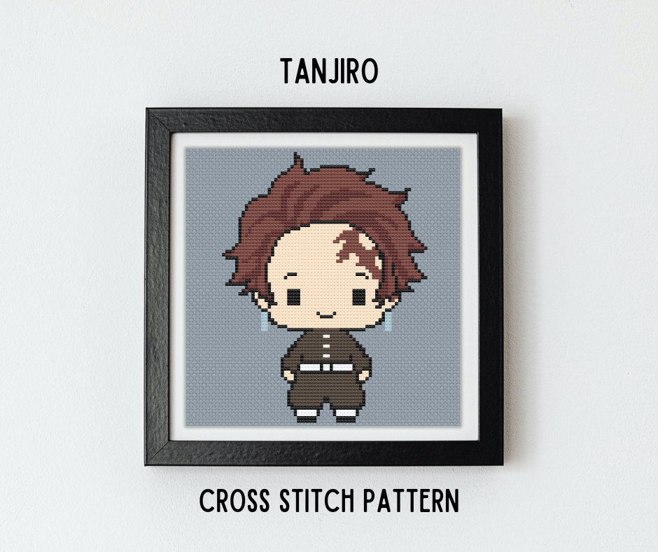 Demon Slayer Tanjiro Cross Stitch Pattern, Anime Cross Stitch PDF ...