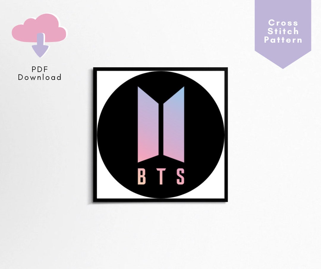 BTS Logo Cross Stitch Pattern, BTS Fan Art Merch, Kpop Cross Stitch ...