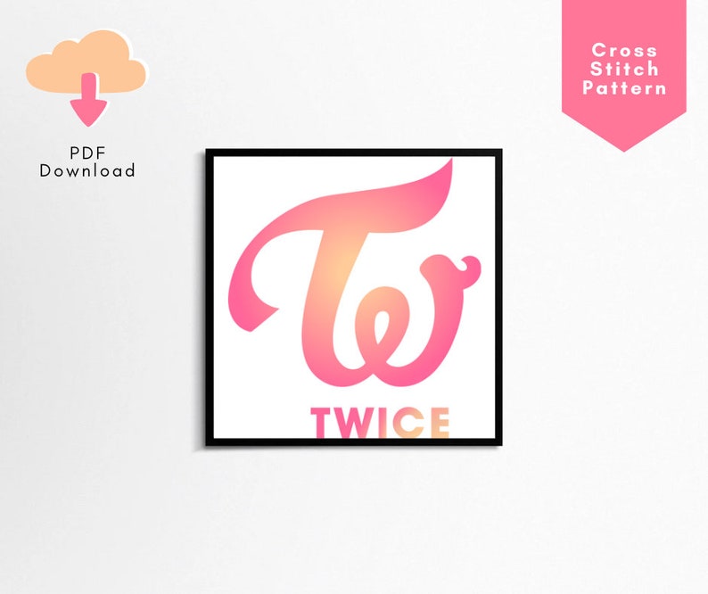 Twice Logo Cross Stitch Pattern, Twice Cross Stitch PDF, Twice ...