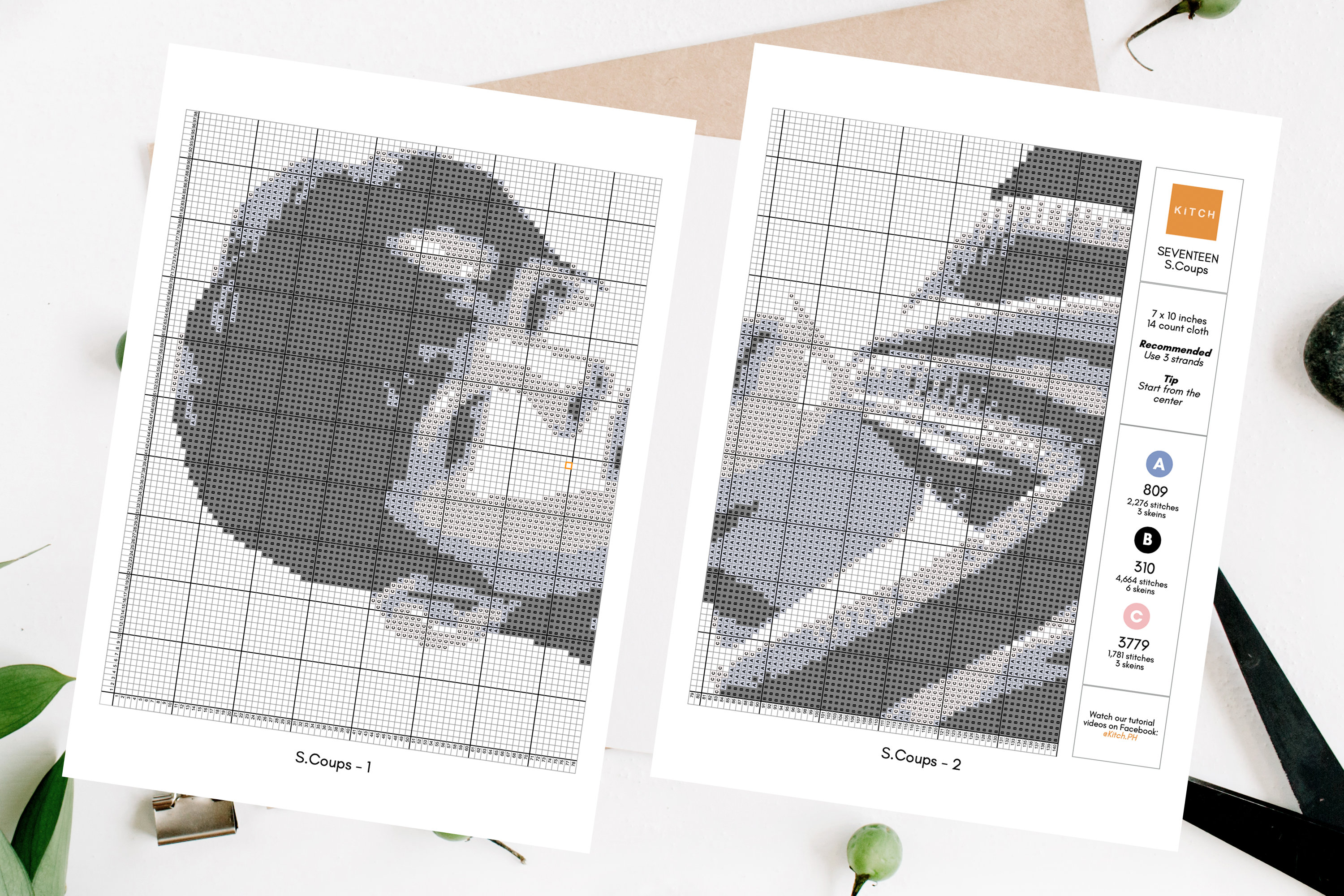 Kpop Seventeen Scoups Stitch Pattern, Seventeen Scoups Pdf Pattern ...