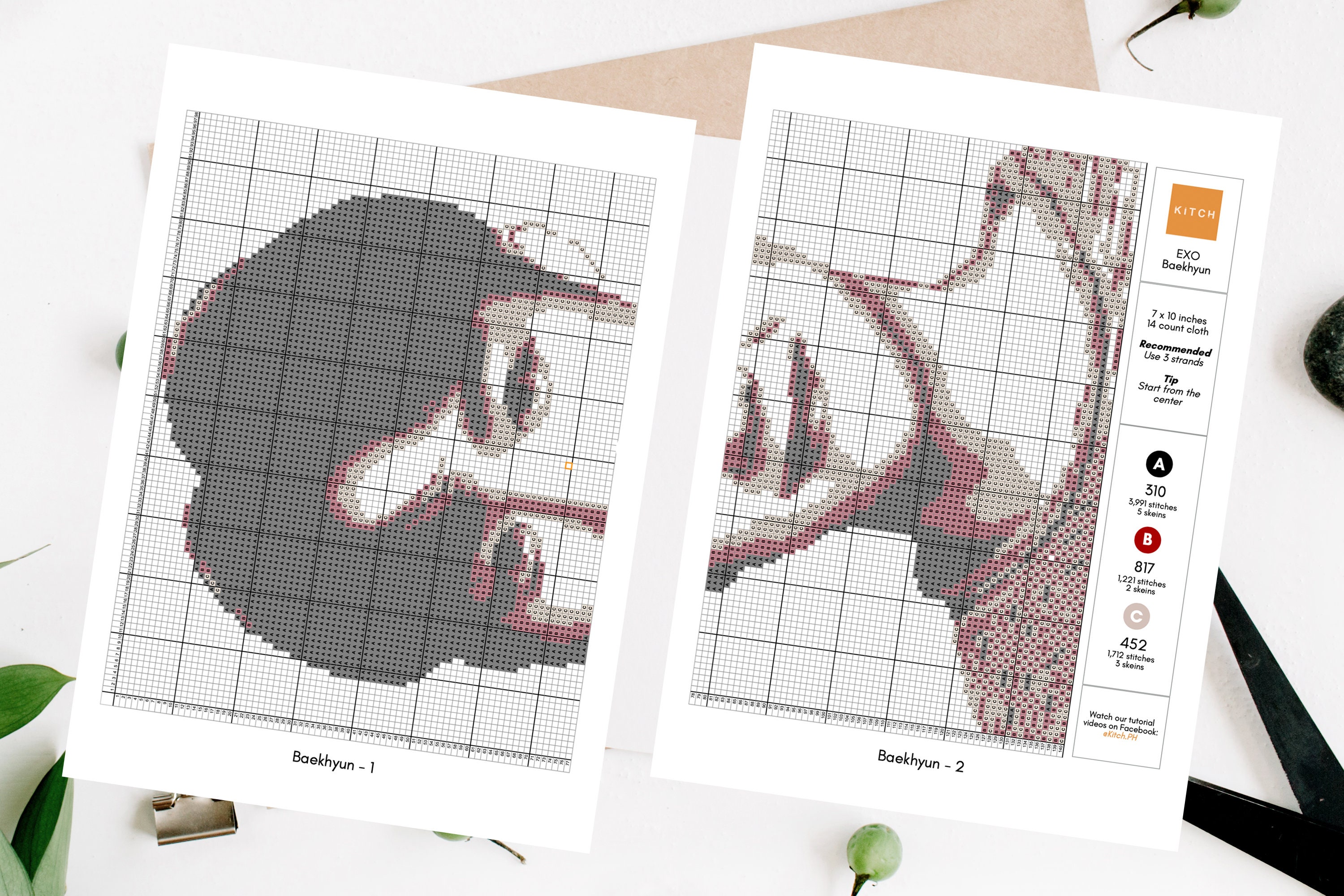 Kpop EXO Baekhyun Stitch Pattern, EXO Baekhyun Pdf Pattern, Kpop Exo ...