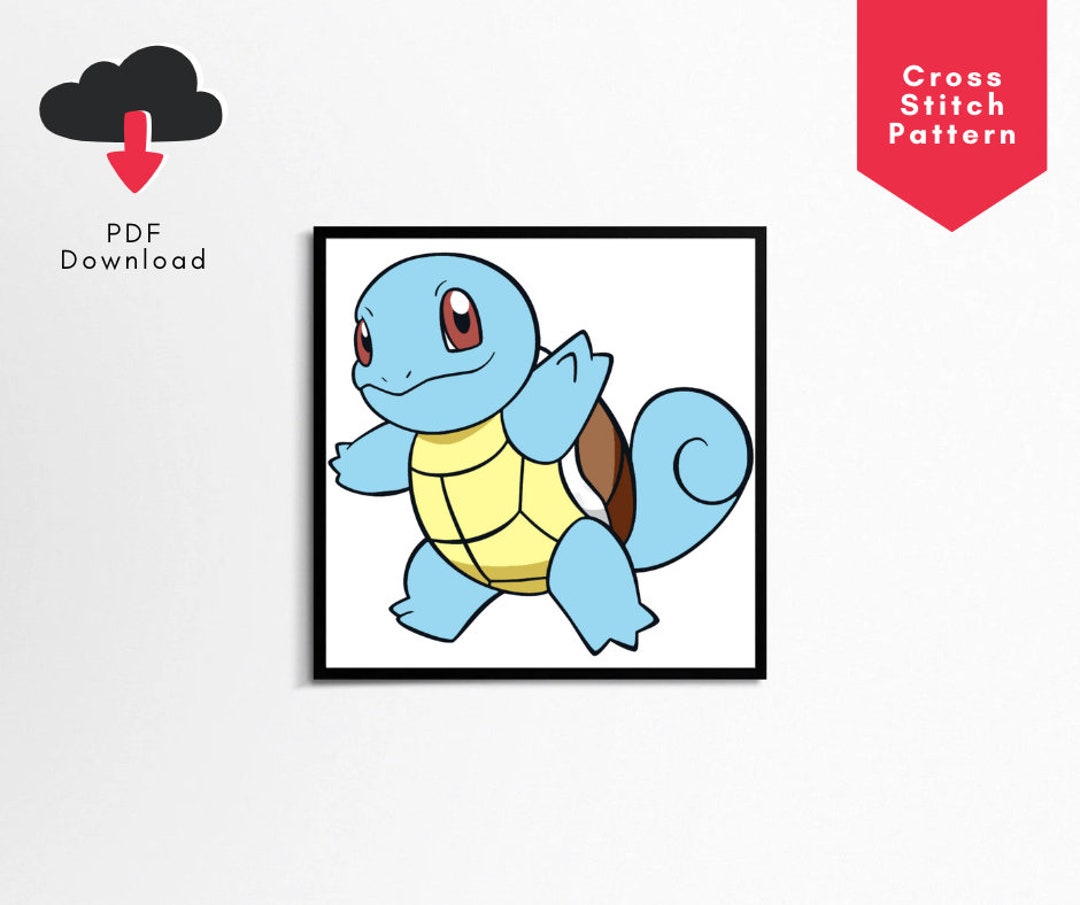 Squirtle Cross Stitch Pattern, Squirtle Gifts, Nerdy Cross Stitch ...