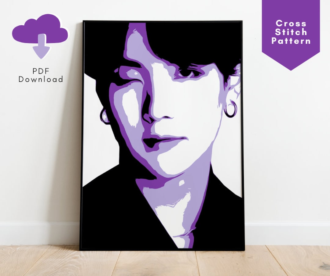 BTS Min Yoongi Suga Cross Stitch Pattern, Min Yoongi Suga Merch, BTS ...