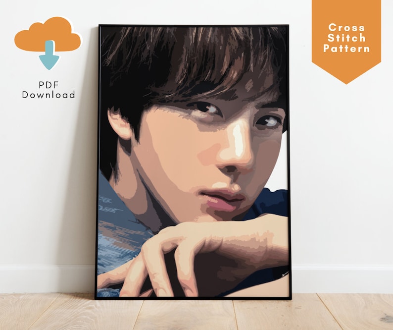 BTS Jin Kim Seokjin Cross Stitch Pattern BTS Army Gift Ideas - Etsy