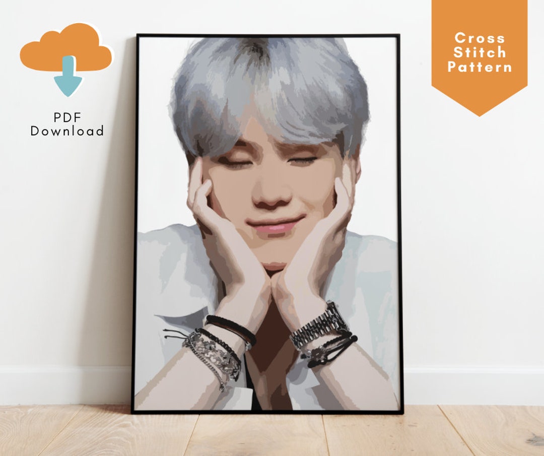 BTS Suga Cross Stitch Pattern, Min Yoongi, Suga Merch, BTS Army Gift ...