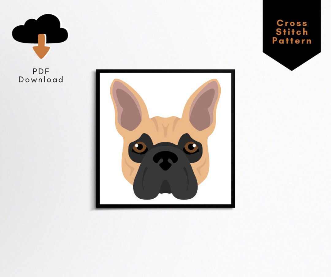 Frenchie Cross Stitch Pattern Dog Cross Stitch PDF French Bulldog ...