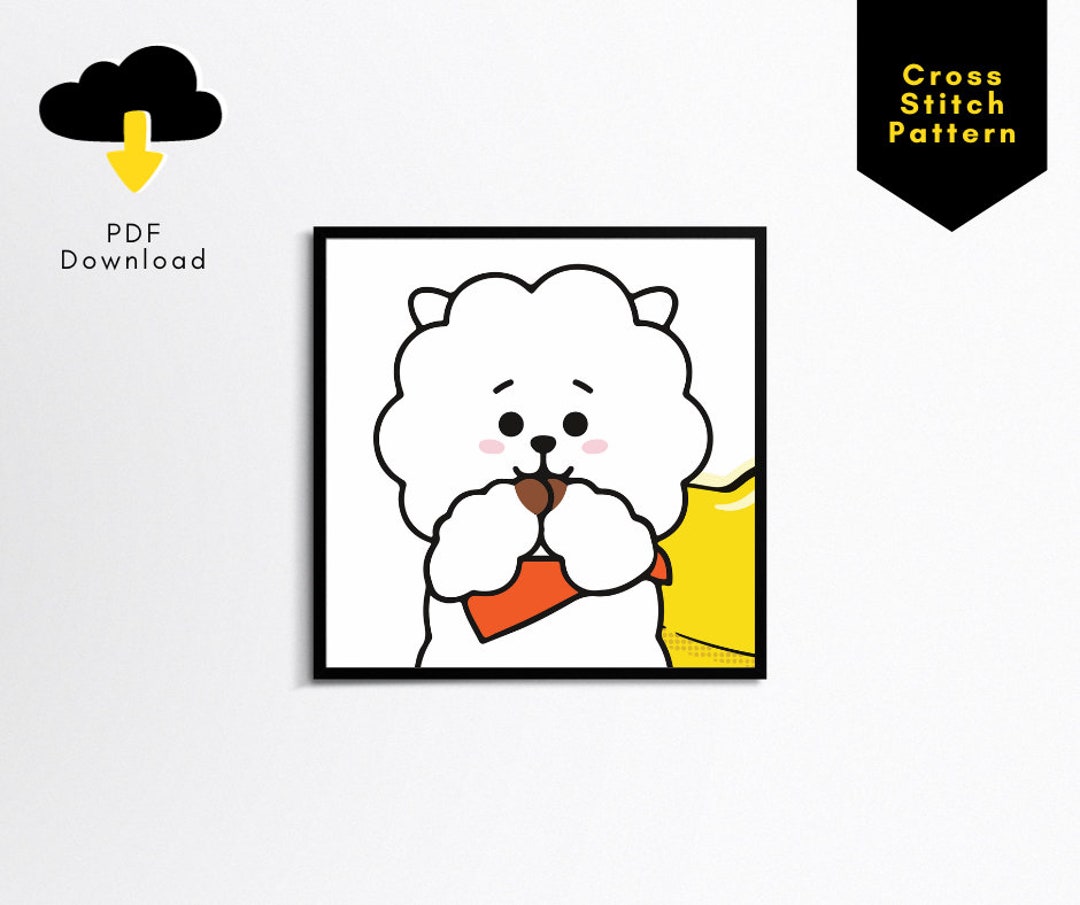 BT21 RJ Mini Cross Stitch Pattern BT21 Rj Gift BT21 Themed Cross Stitch ...