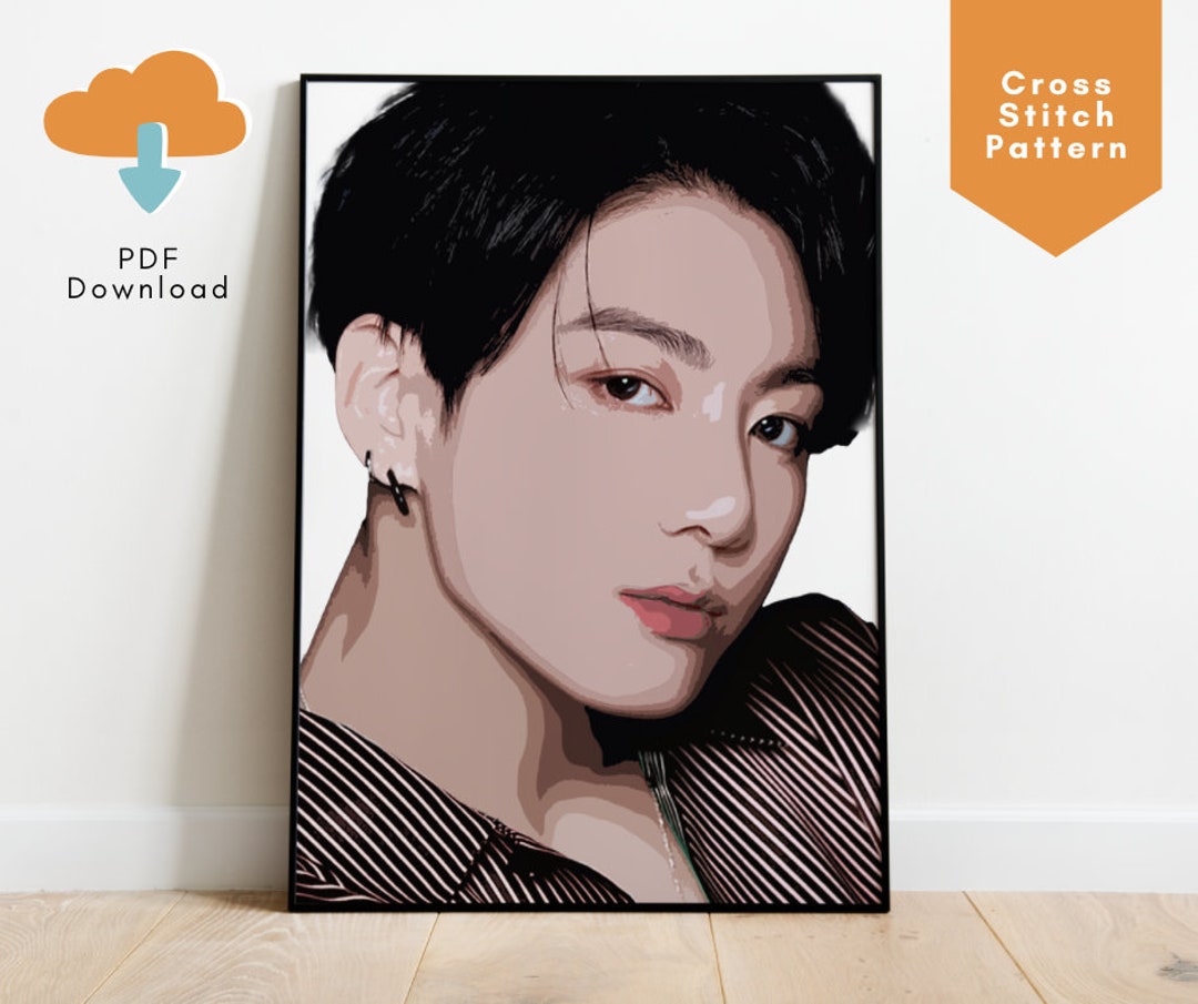 BTS Jungkook Jeon Jungkook Cross Stitch Pattern, Jungkook Merch, BTS ...