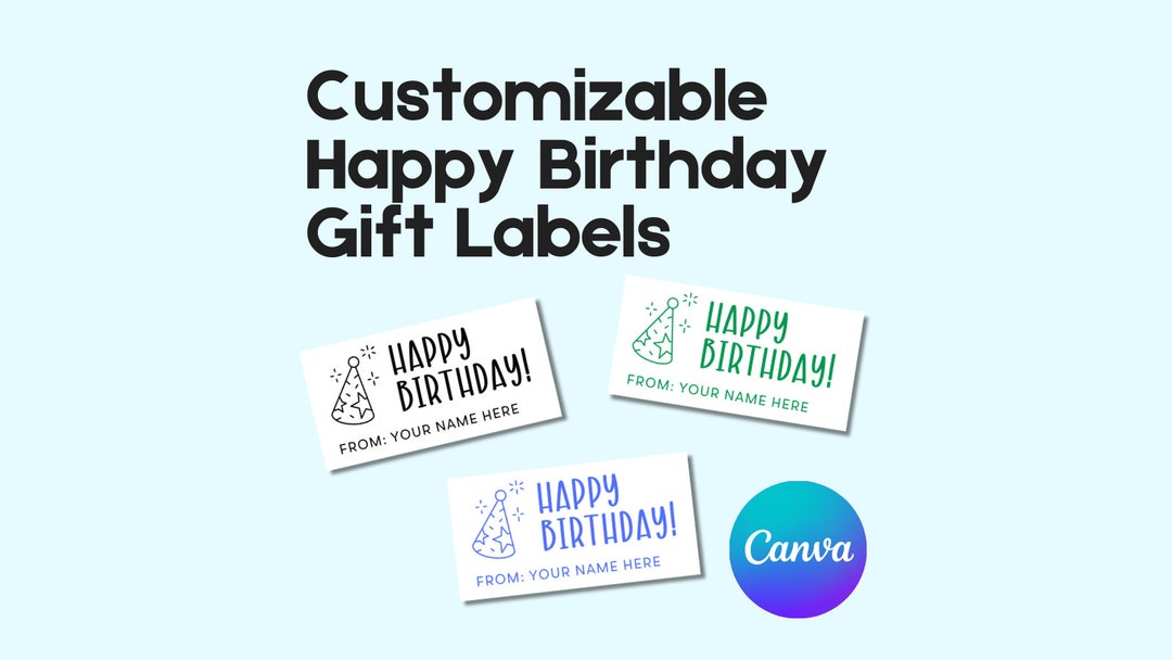 Customizable Happy Birthday Gift Labels | Printable Birthday Tags for ...