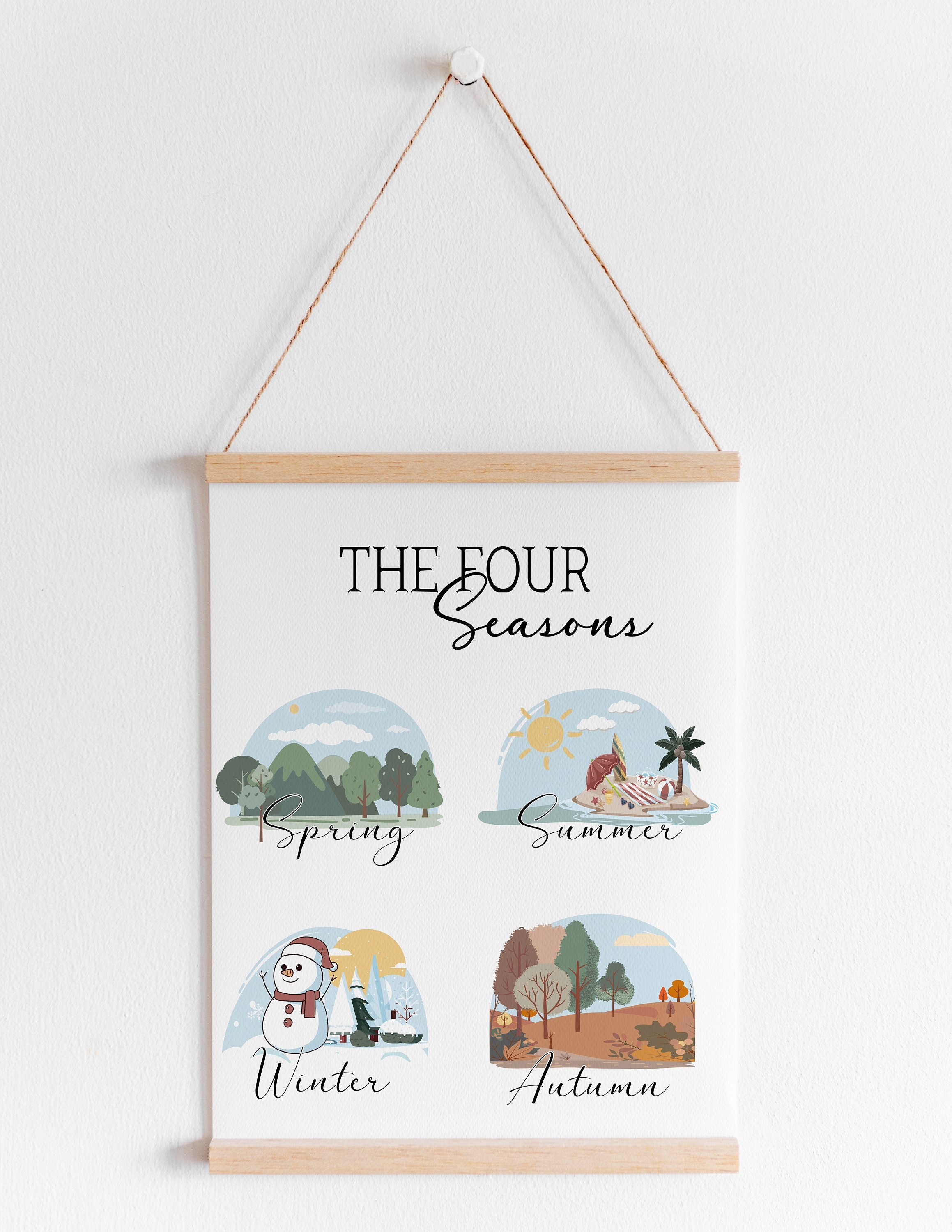 Season Poster, Educational Print, Printable Wall Art, Montessori ...