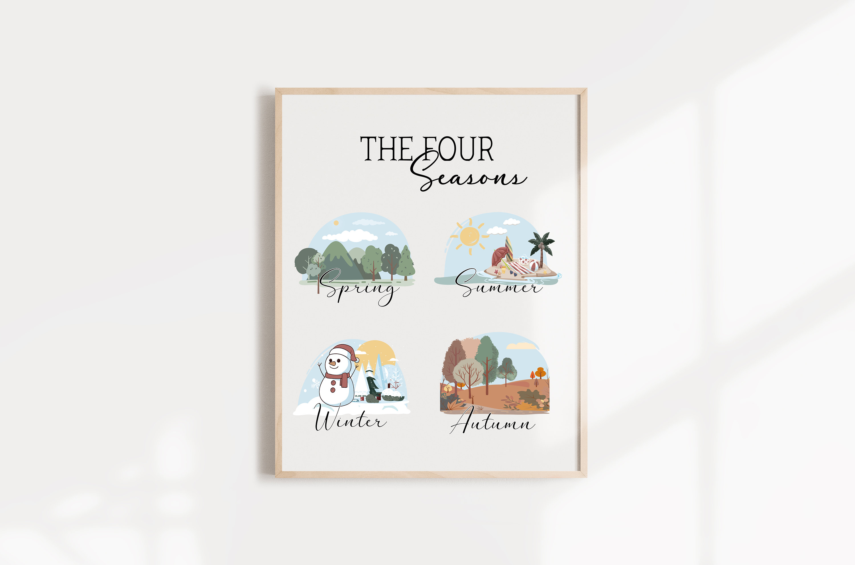 Season Poster, Educational Print, Printable Wall Art, Montessori ...