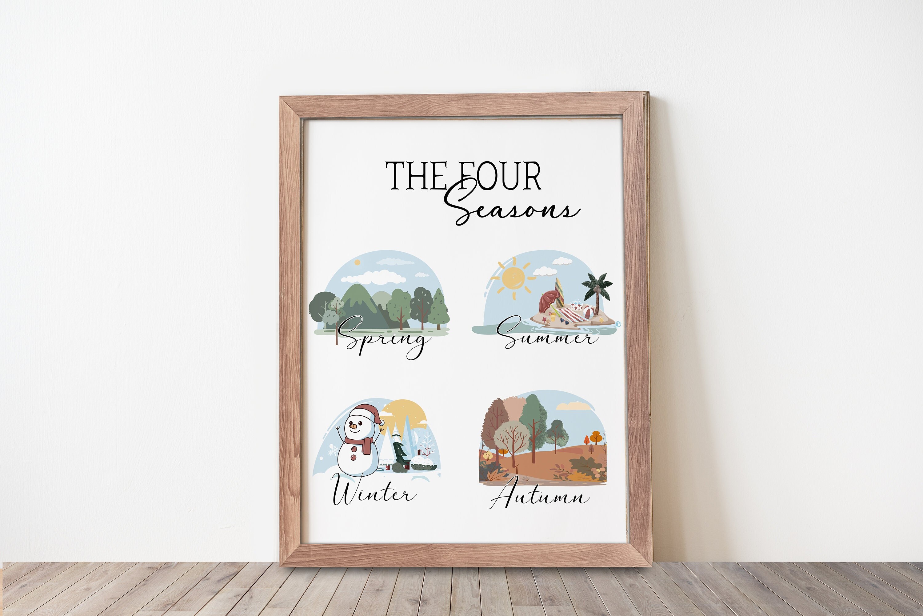 Season Poster, Educational Print, Printable Wall Art, Montessori ...