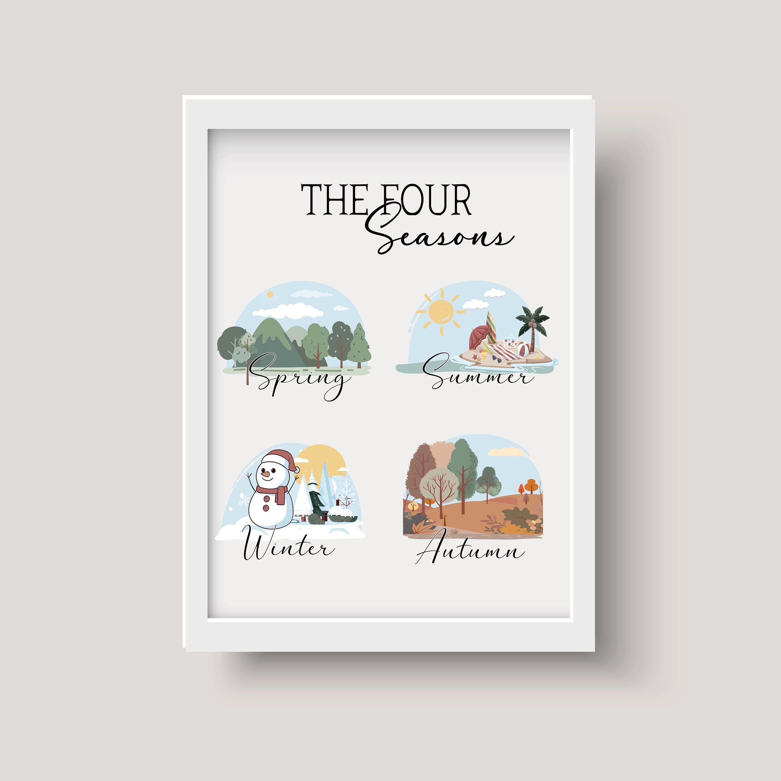 Season Poster, Educational Print, Printable Wall Art, Montessori ...