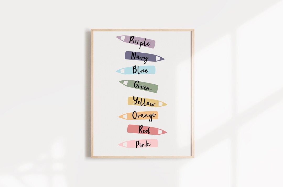 Color Pencil Poster, Educational Print, Printable Wall Art, Montessori ...