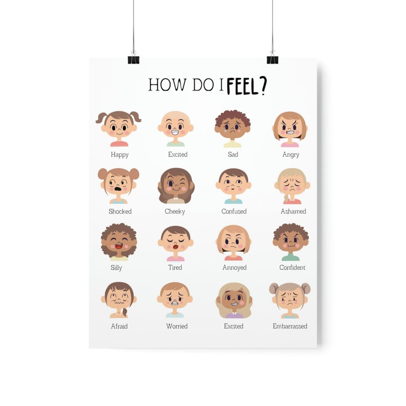 Feelings Poster, Emotions Chart, Classroom Decor, Montessori Homeschool ...