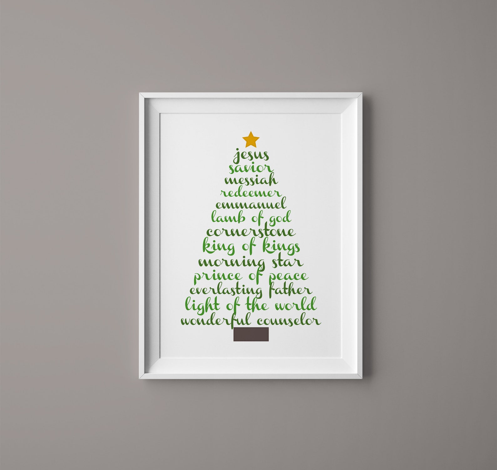 Printable Christmas Tree Names of Jesus Art Print • Unique Christmas ...