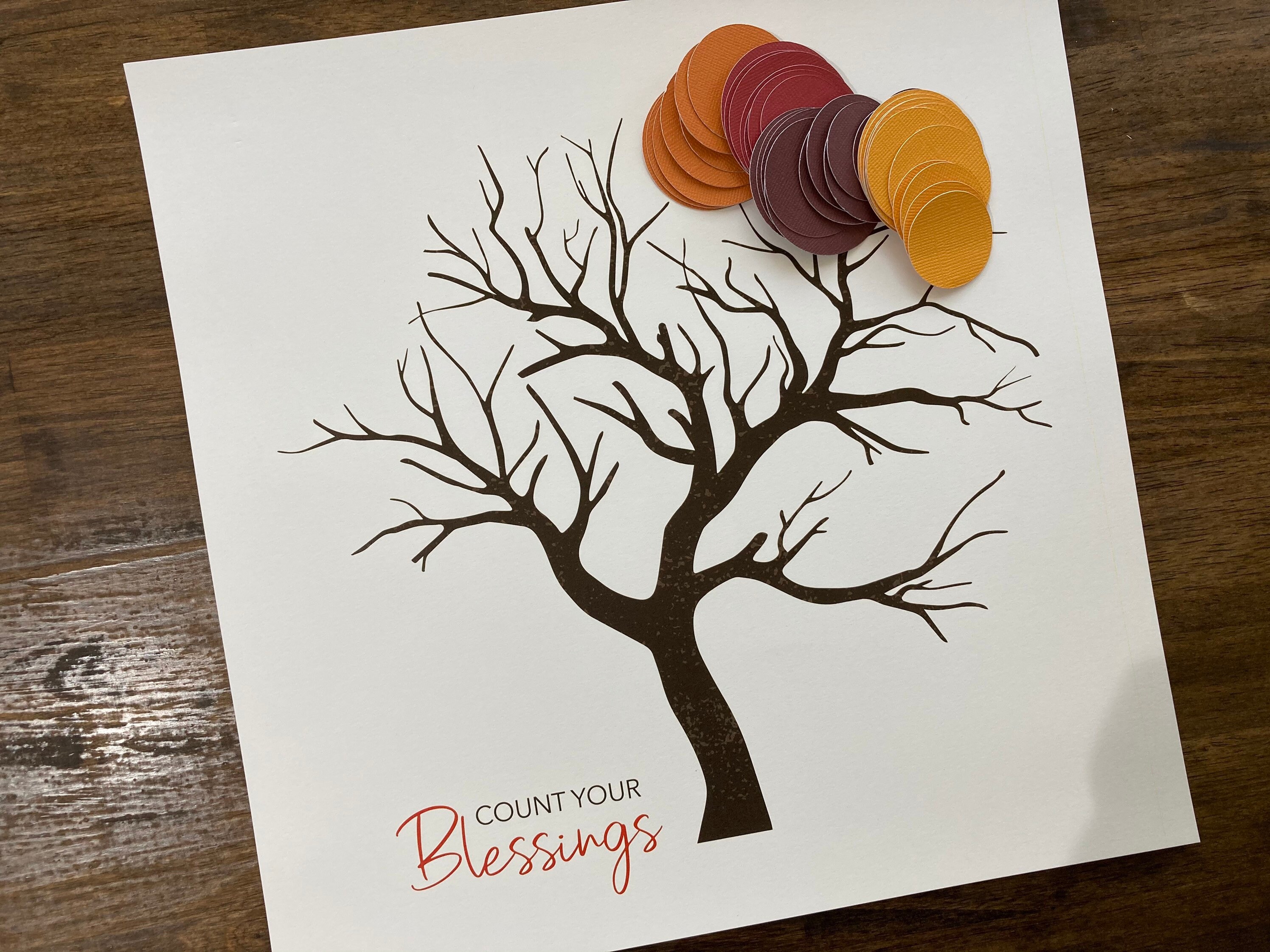 Count Your Blessings Tree Art Print Kit 12"x12" • Thankful Tree ...