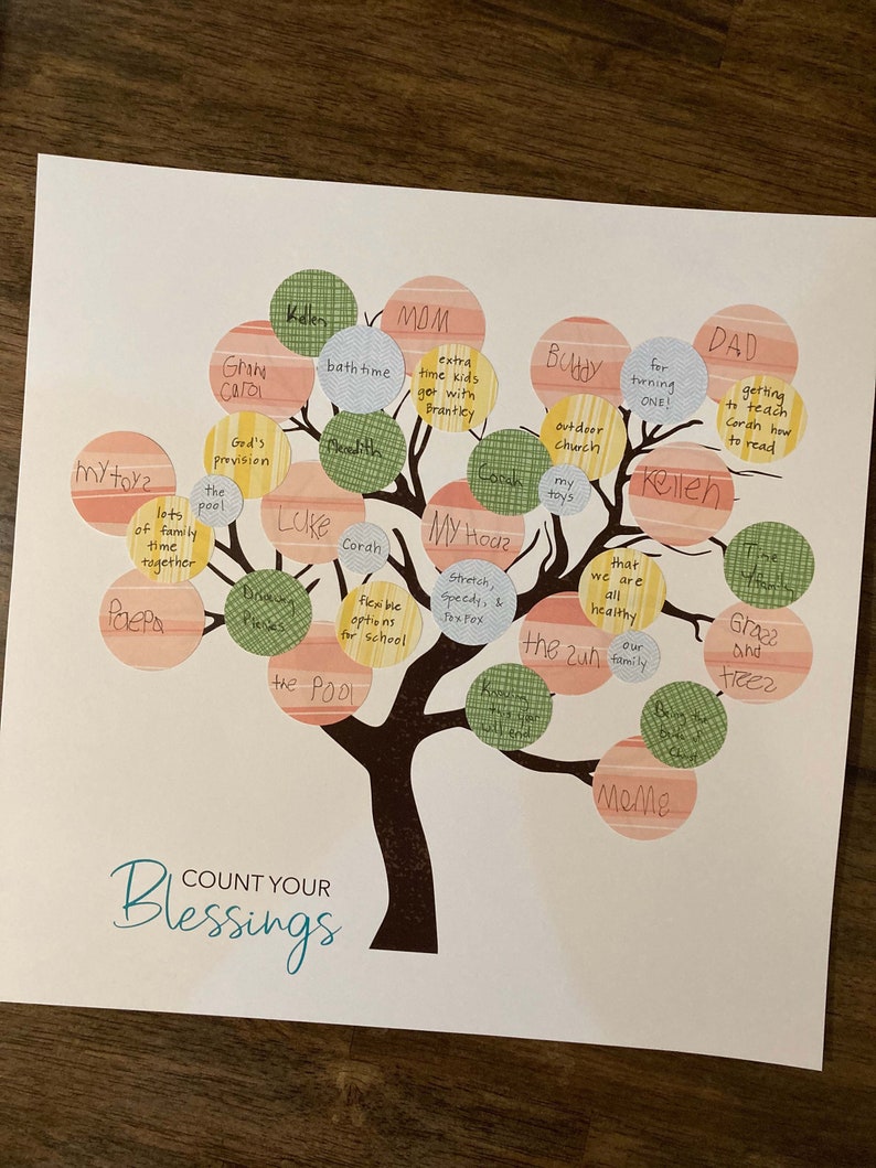 Count Your Blessings Tree Art Print Kit 12"x12" • Thankful Tree ...