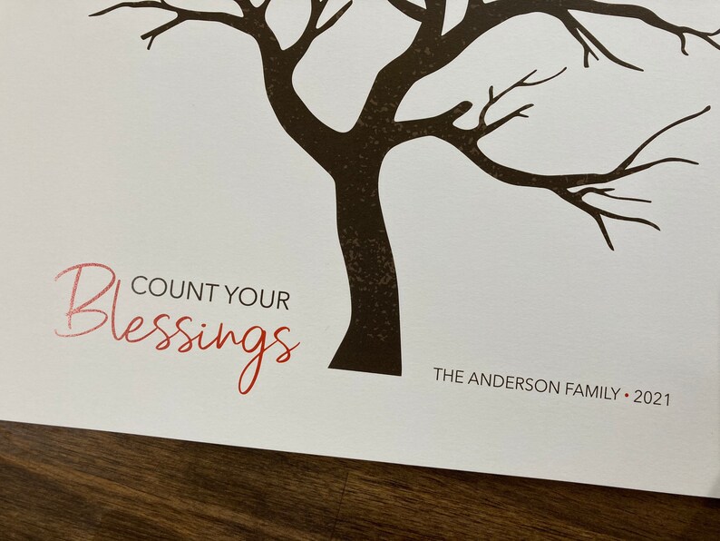 Count Your Blessings Tree Art Print Kit 12"x12" • Thankful Tree ...