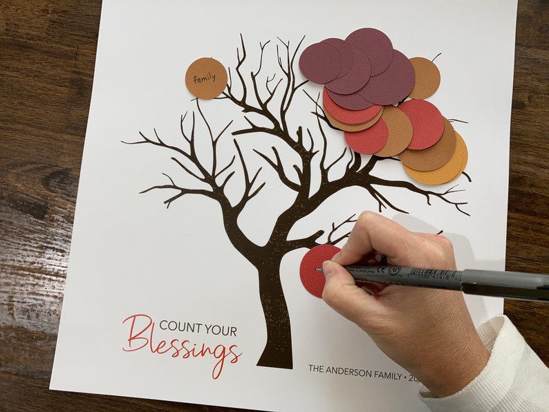 Count Your Blessings Tree Art Print Kit 12"x12" • Thankful Tree ...