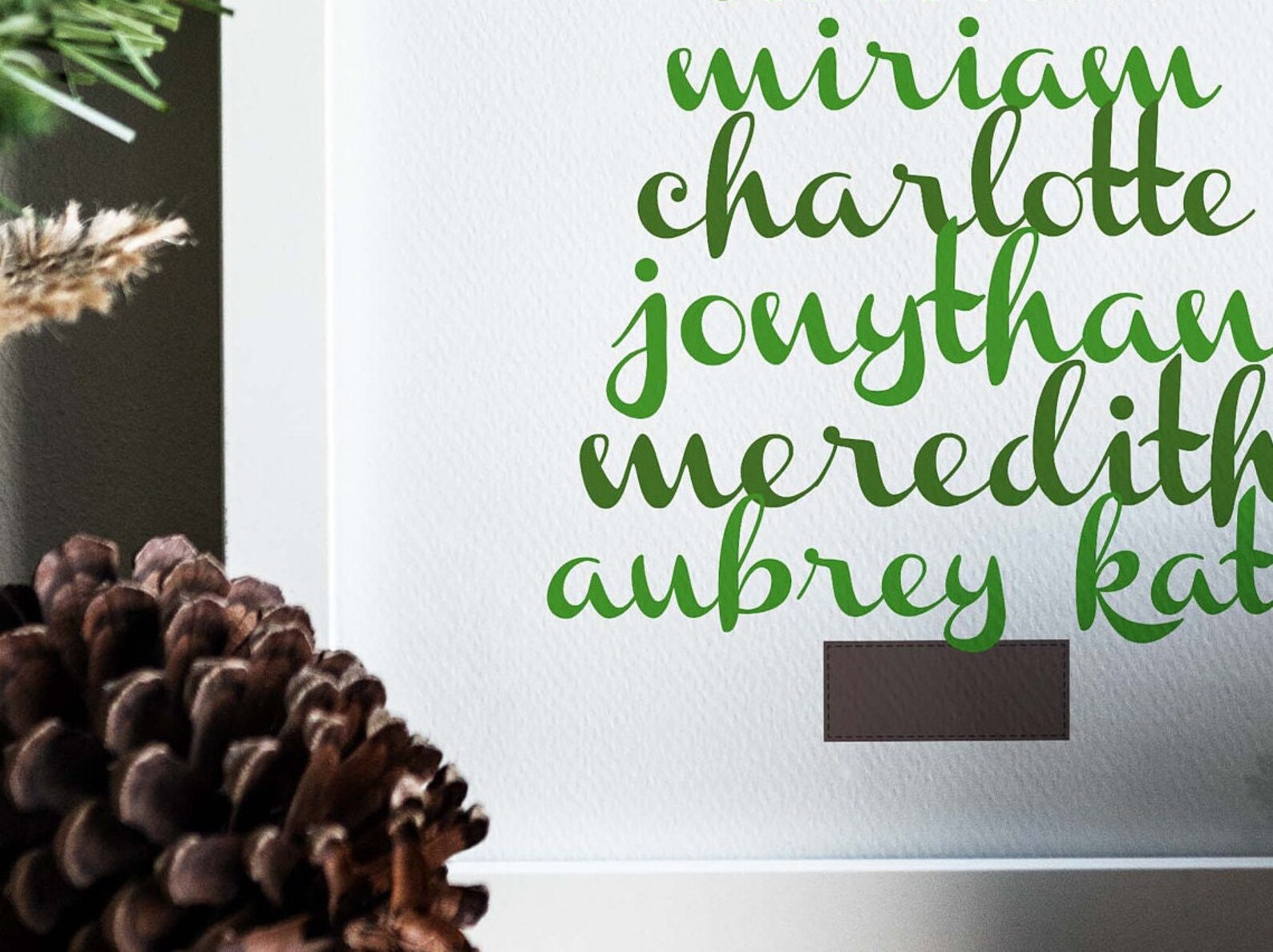 Printable Personalized Christmas Tree Names Art Print • Custom Family ...