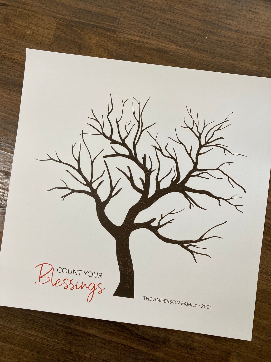 Count Your Blessings Tree Art Print Kit 12"x12" • Thankful Tree ...