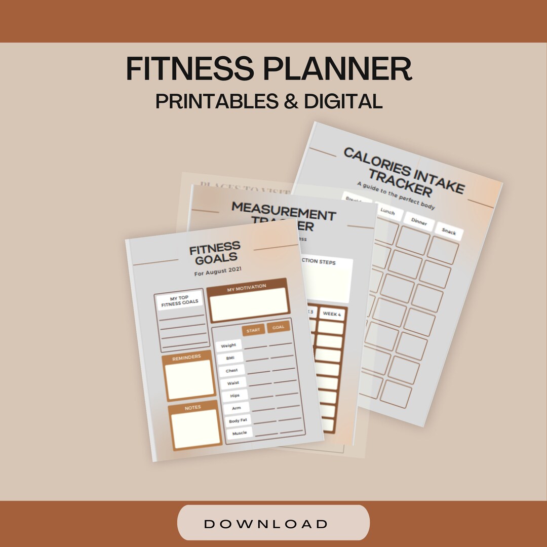 Fitness Planner Printable Digital Fitness Journal Weight - Etsy