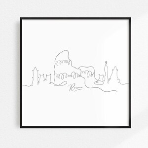 Rome Line Drawing, City Line Drawing, Line Drawing, Single Line Drawing ...