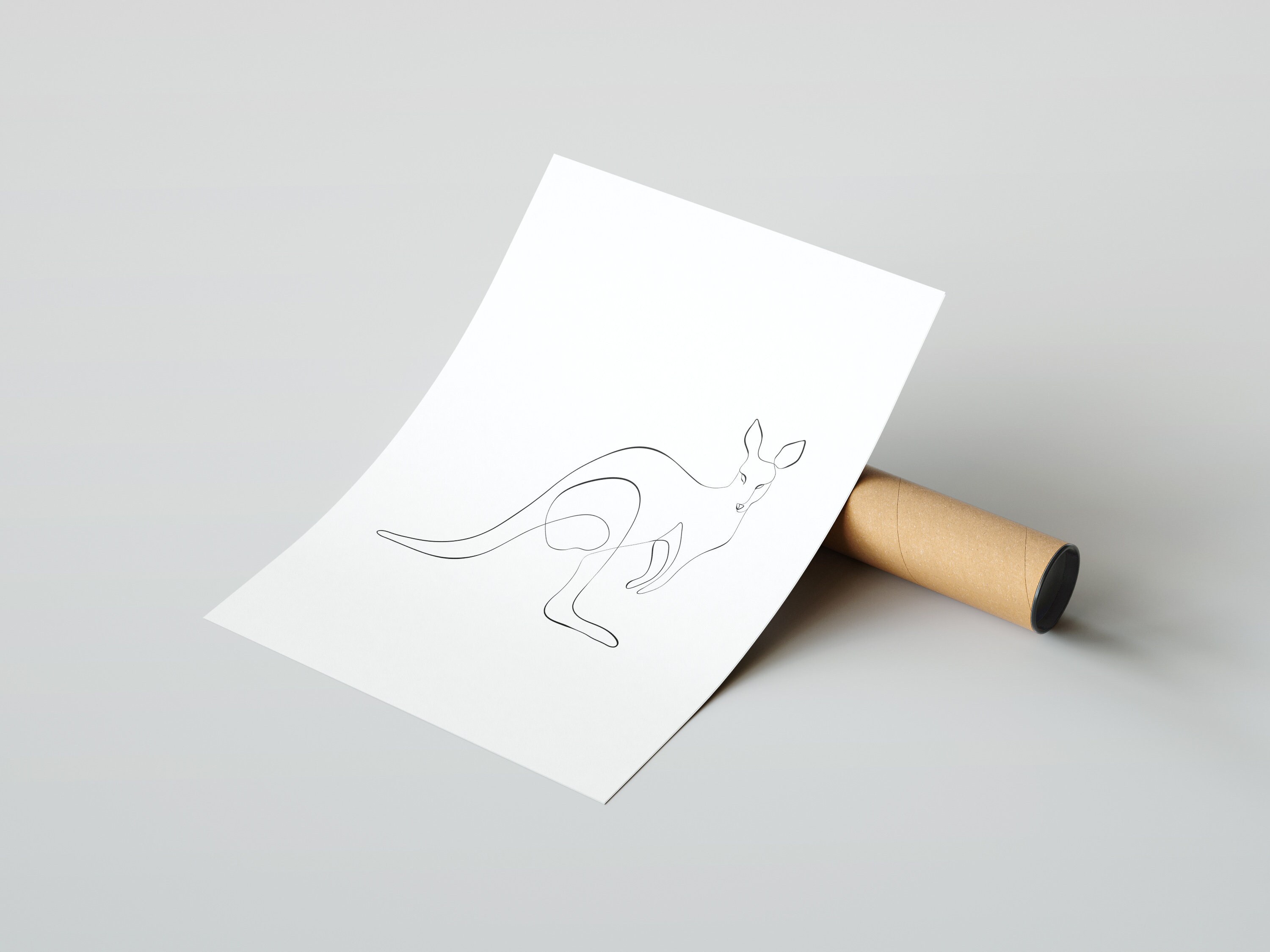 Kangaroo Line Drawing Line Drawing Single Line Drawing Line - Etsy