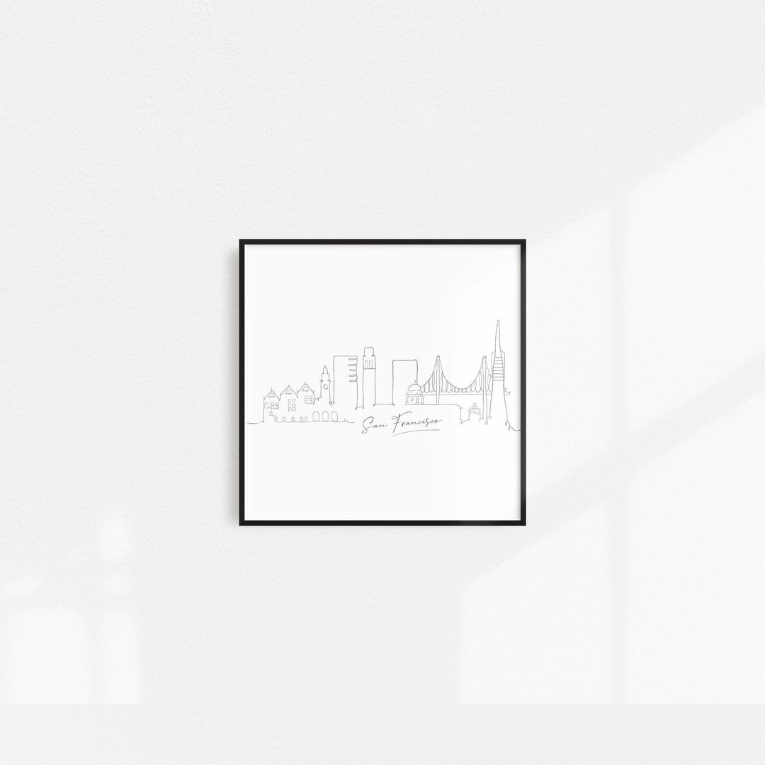 San Francisco Line Drawing, City Line Drawing, Line Drawing, Single ...