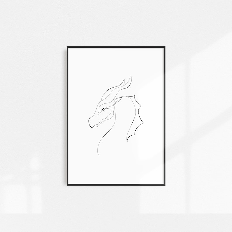 Dragon Line Drawing, Line Drawing, Single Line Drawing, Line Drawing ...