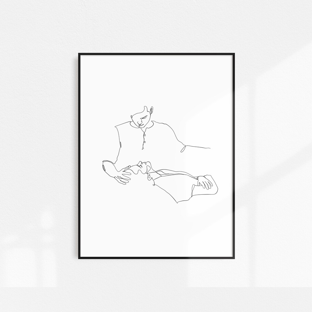 Couple Line Drawing, Line Drawing, Single Line Drawing, Line Drawing ...