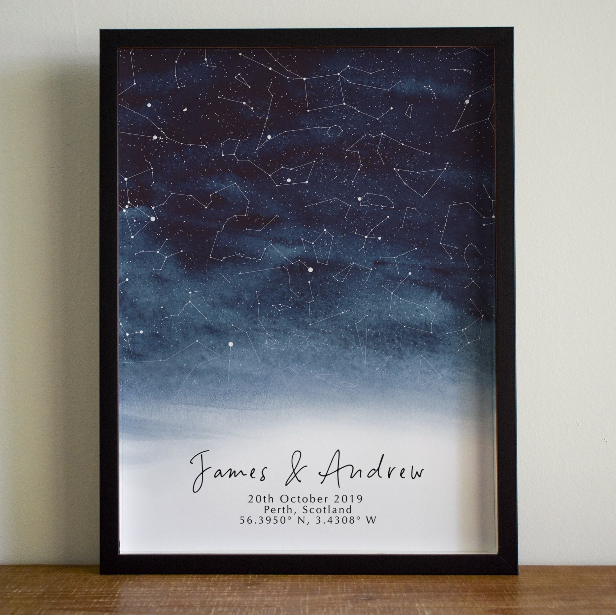Star Map Personalised, Custom Galaxy Star Map, Anniversary Gift ...