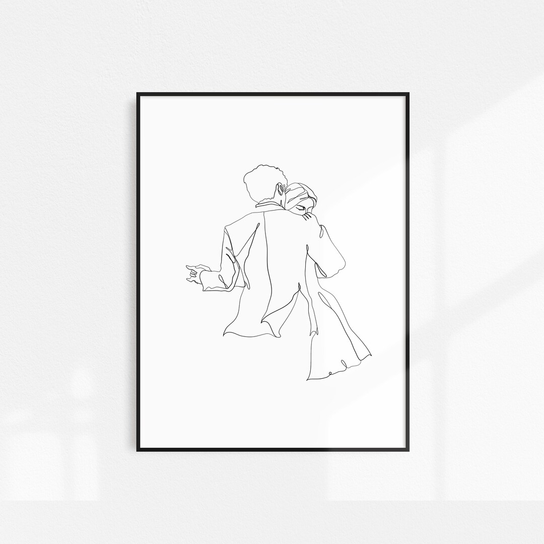 Couple Line Drawing, Line Drawing, Single Line Drawing, Line Drawing ...