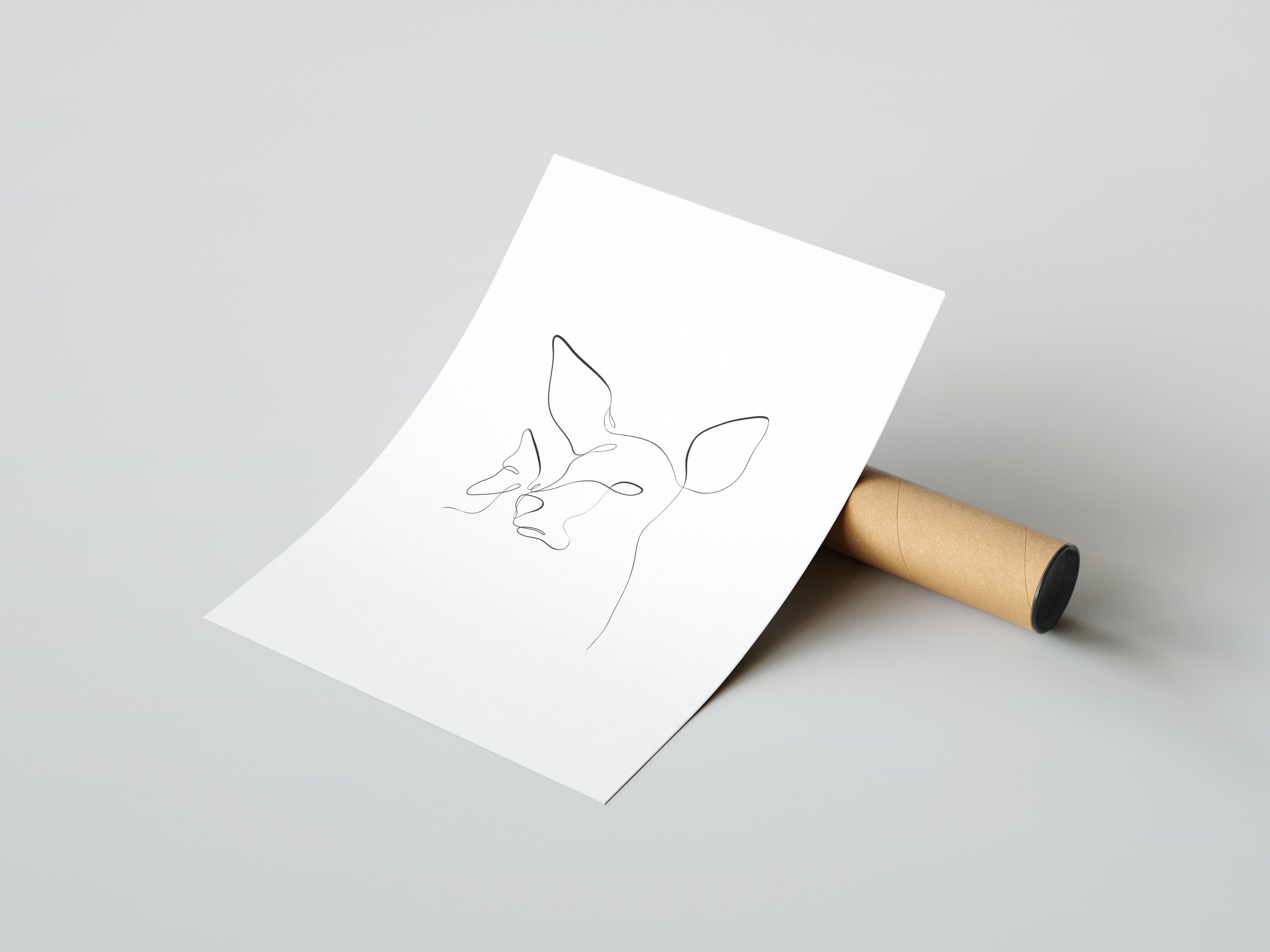 Deer Line Drawing, Line Drawing, Single Line Drawing, Line Drawing Art ...